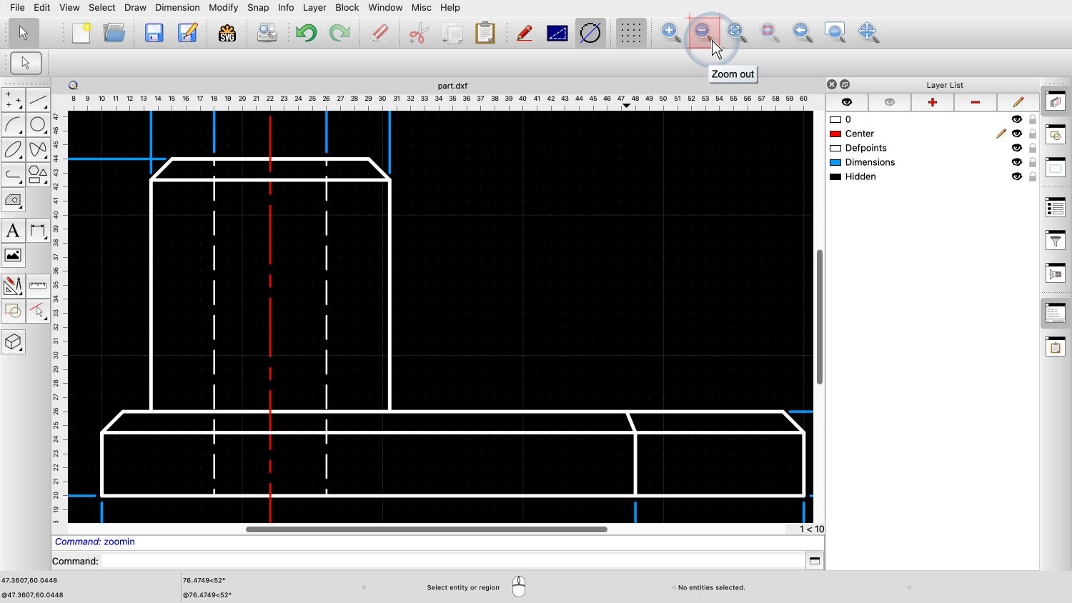 QCAD - Tutorial: 1.2 Viewing and Navigating