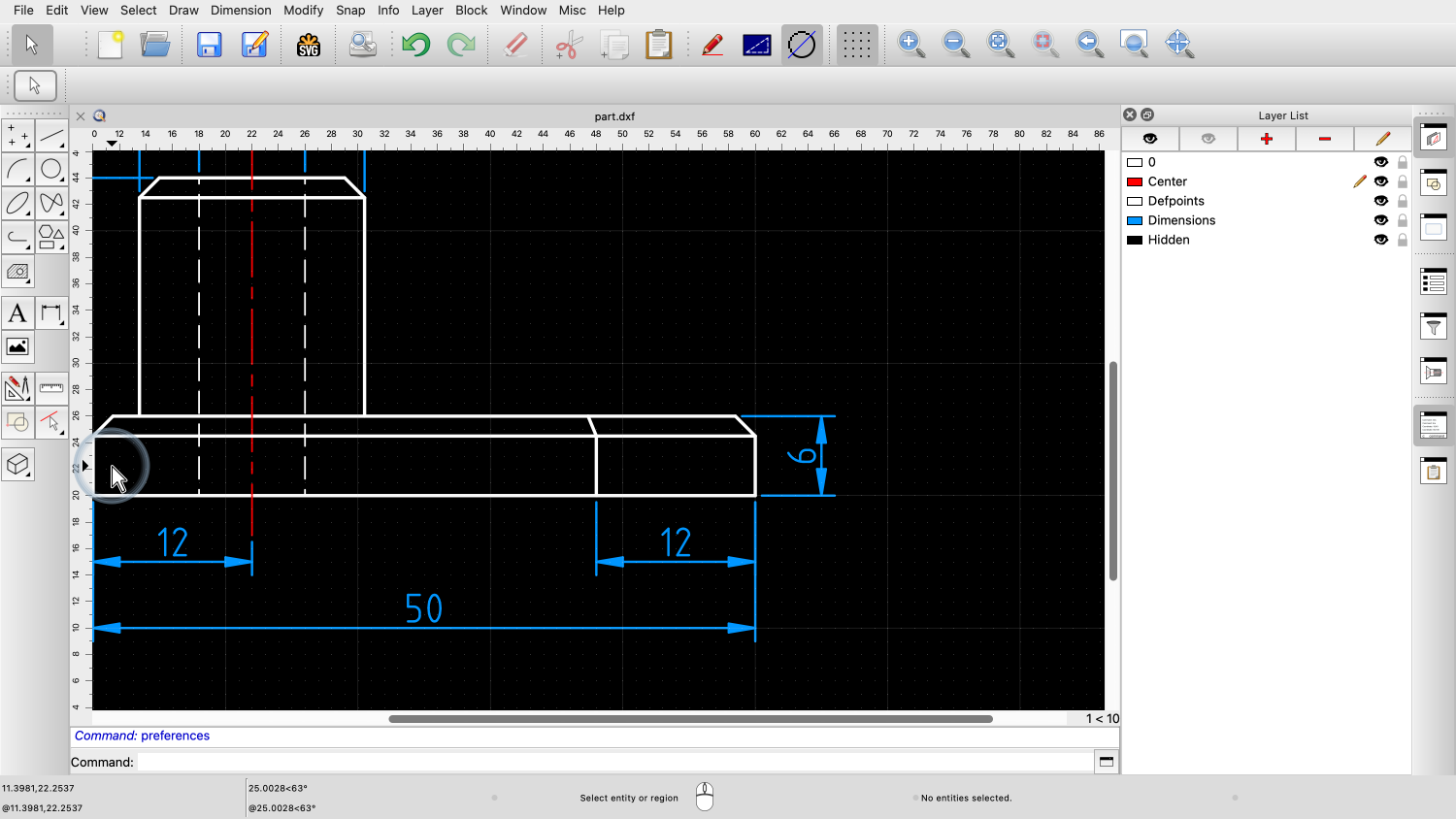 QCAD - Tutorial: 1.2 Viewing and Navigating